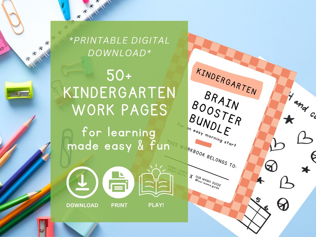 Printable Kinder Garden Brain Booster Bundle | Kid's Workbook | Toddler ...