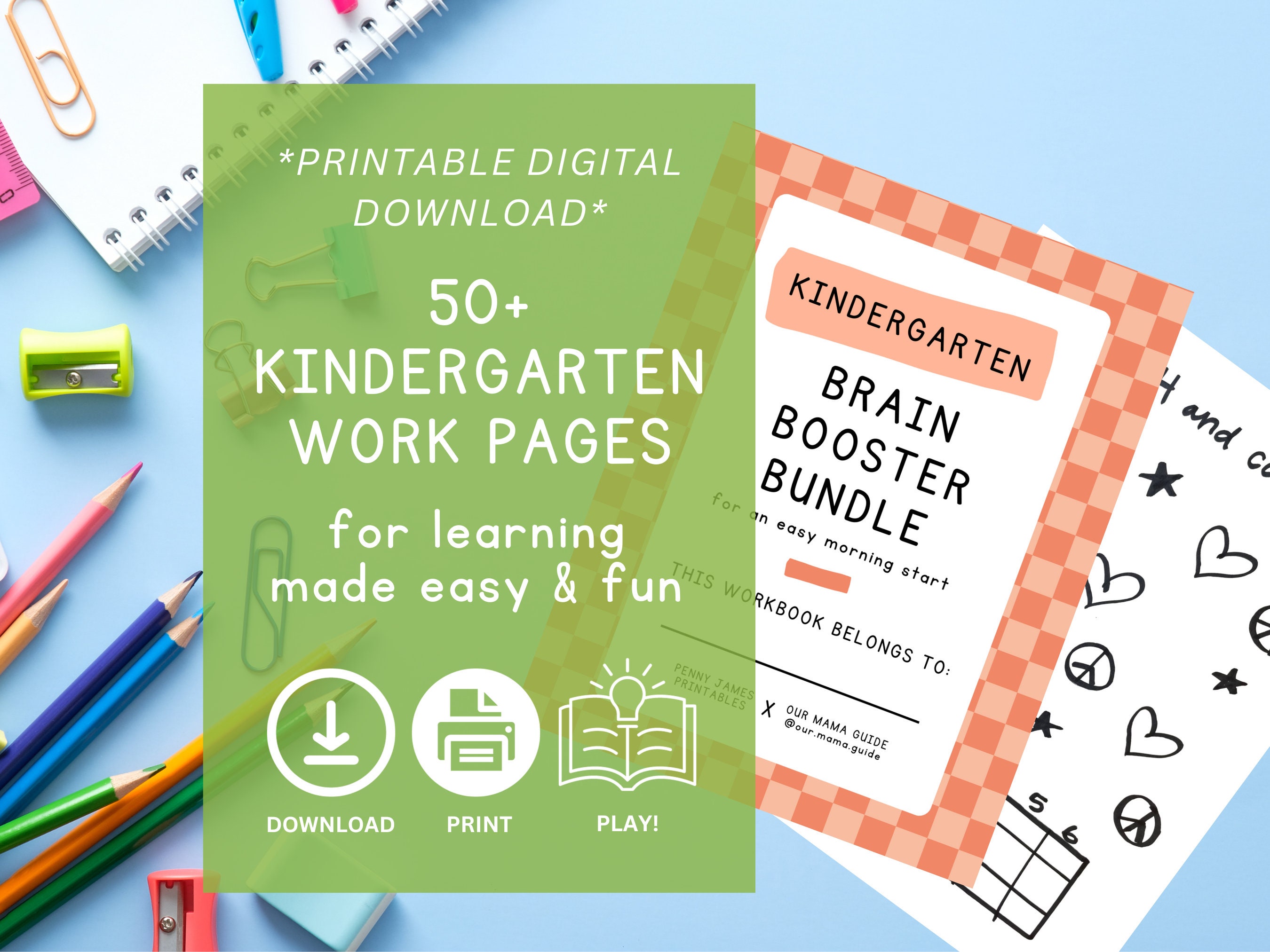 Printable Kinder Garden Brain Booster Bundle | Kid's Workbook | Toddler ...