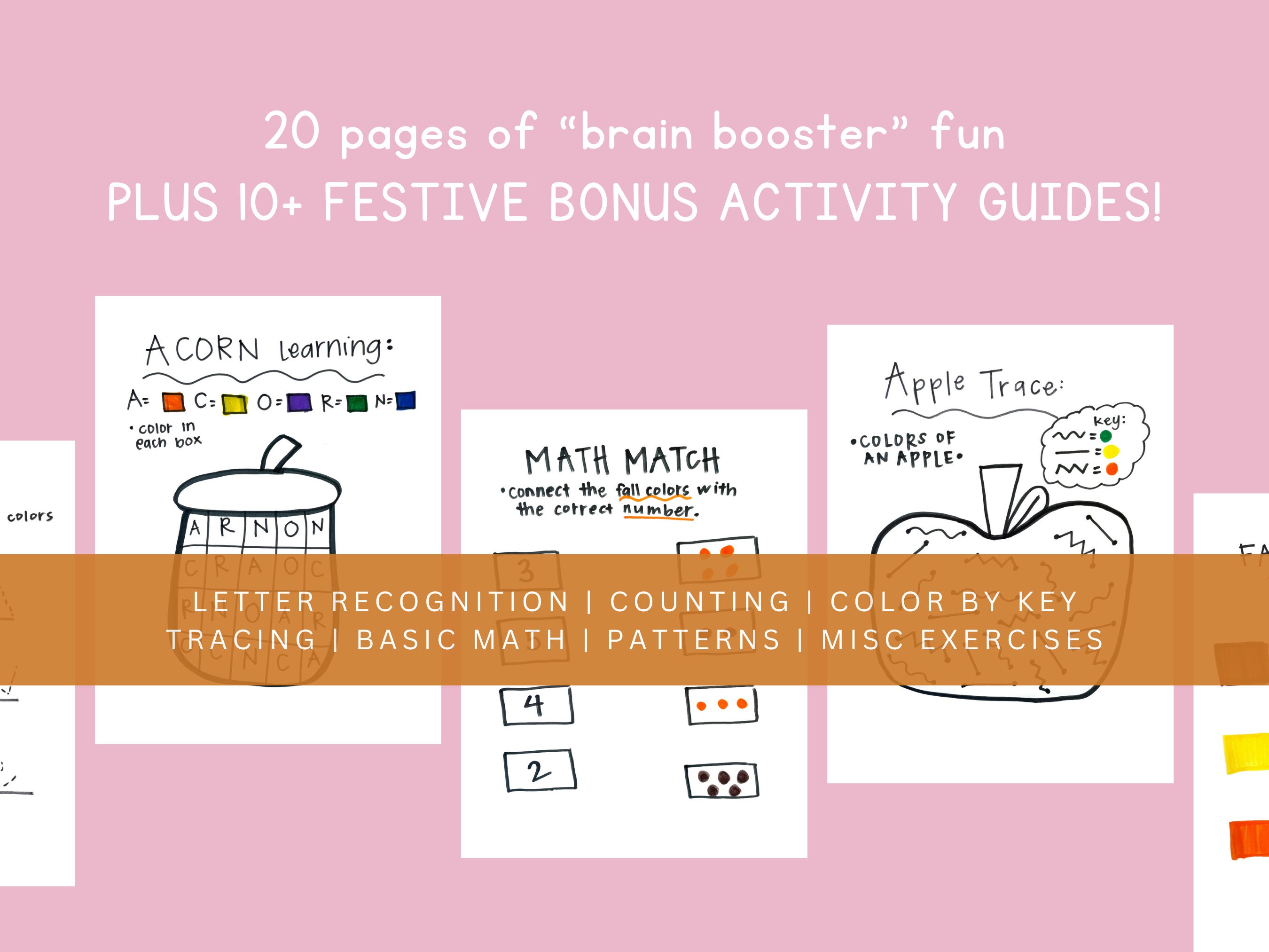 Printable Fall Preschool Brain Booster Bundle Fall Activity Book ...