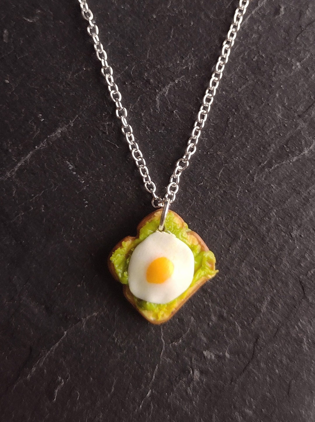 Avocado Toast Necklace Clay Charm Food Jewelry - Etsy