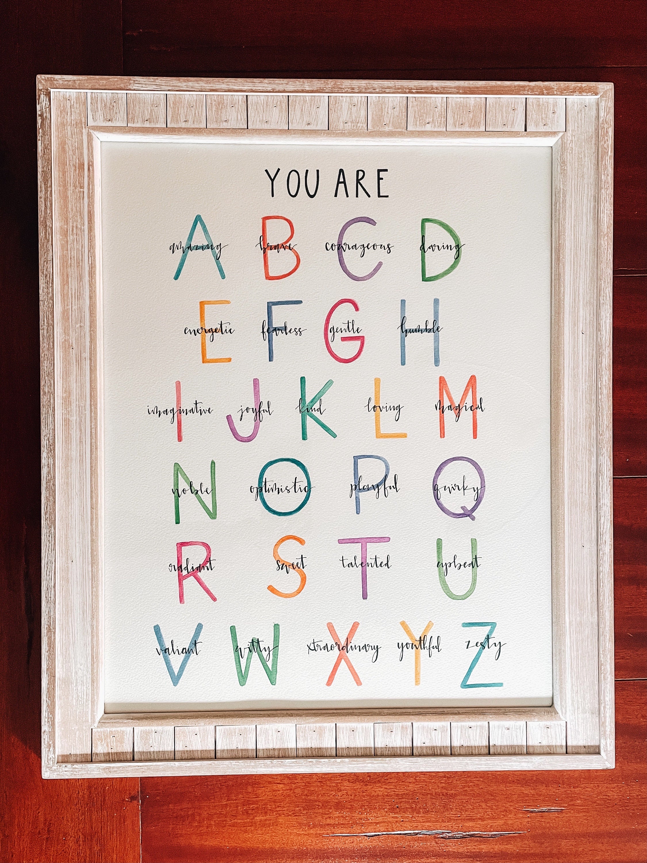 Handwritten Rainbow Alphabet Print Watercolor - Etsy