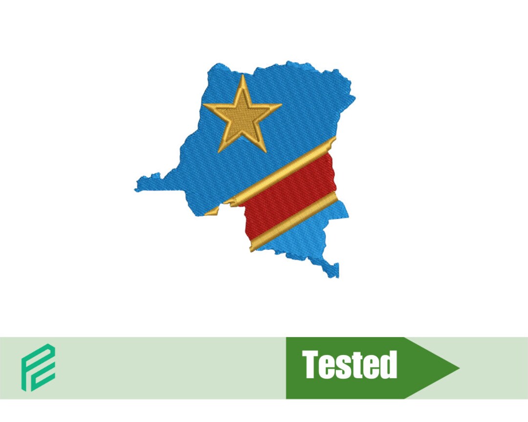 Congo DRC Flag Country Map Africa Embroidery Design File - Etsy