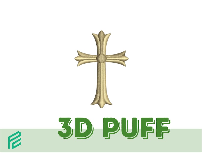 Goth Cross 3D Puff Jesus Religion Catholic Christian Embroidery Design ...