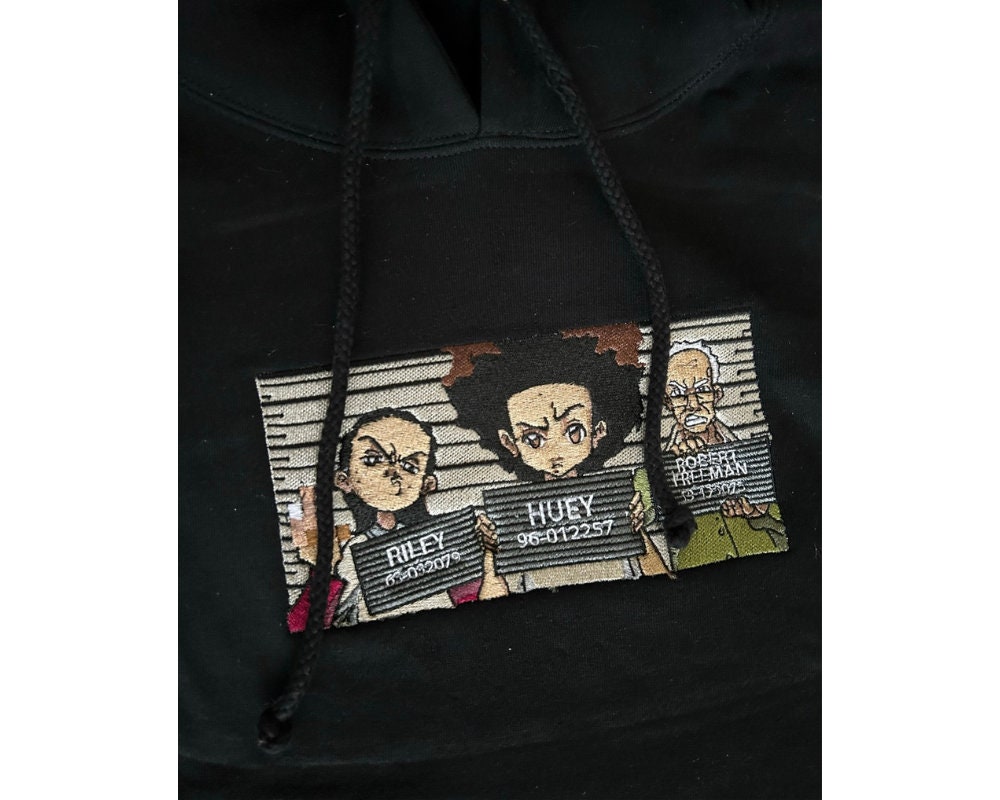 Boondocks Huey Riley Grandad Mugshot Cartoon Embroidery Design File for ...