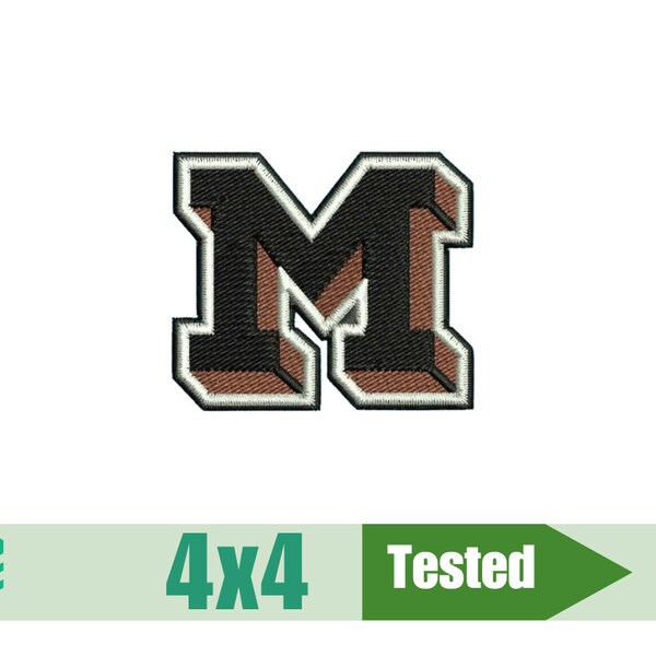 College Letter Embroidery Design - Etsy