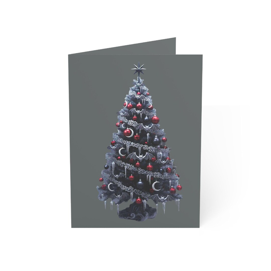 Gothmas Gifts | Gothic Christmas Tree Greeting Cards (blank Inside 1, 5 ...