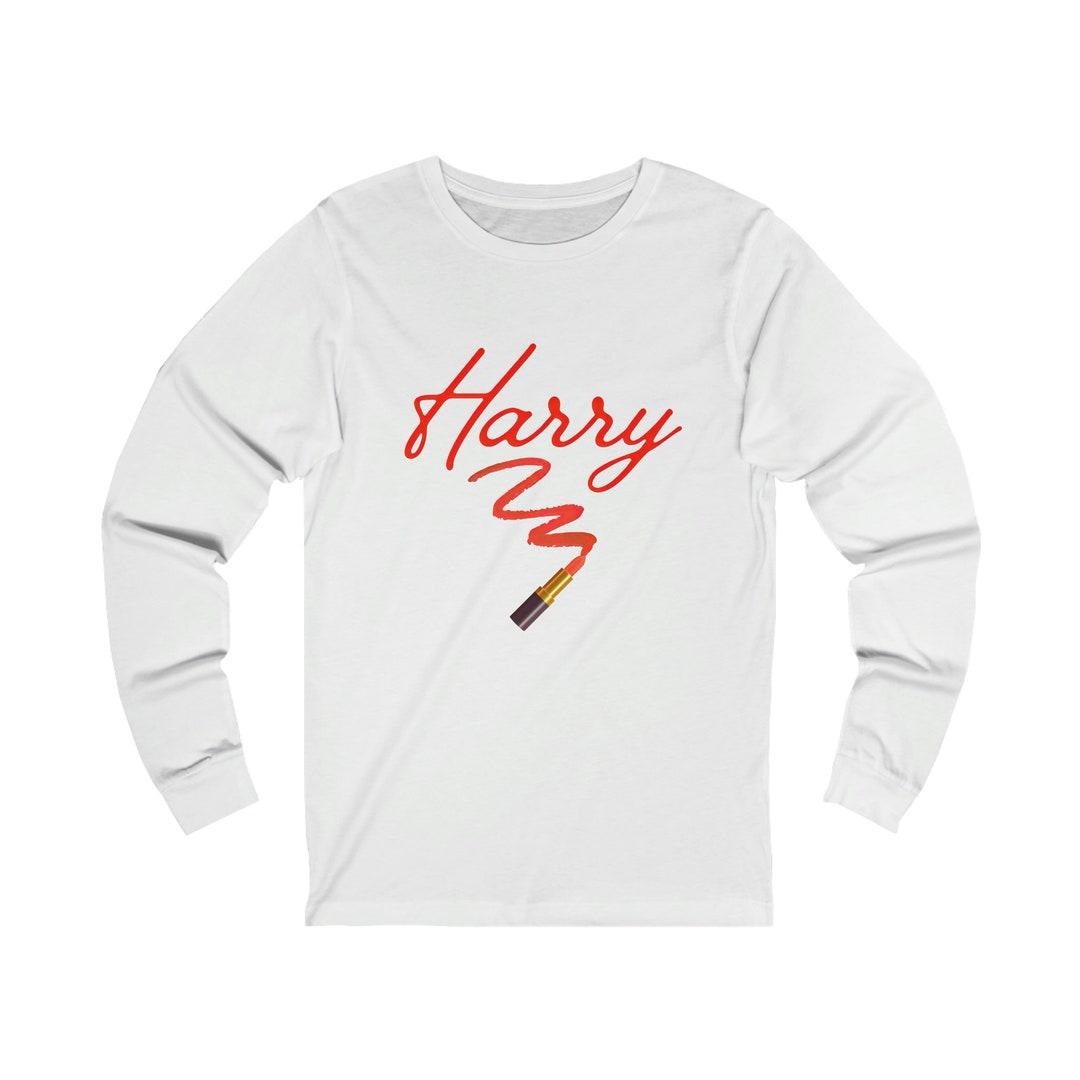 Harry Styles Lipstick Print, Retro Y2k Long Sleeve Tshirt, Harry Styles ...