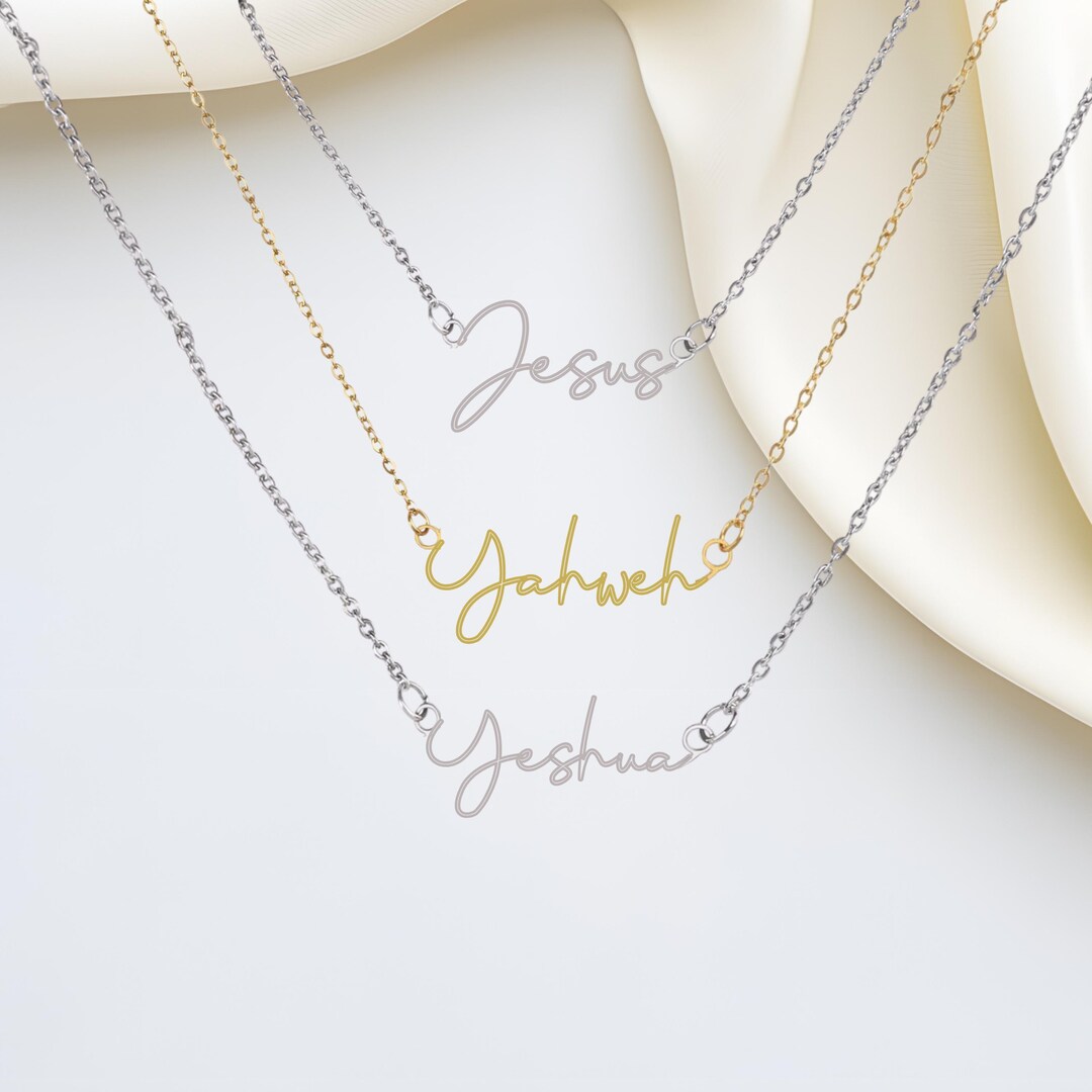 Christian Keepsake Gift | Dainty Jesus Yahweh Yeshua Name Necklace ...