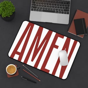 Christian Desk Mat, Modern Faith Mouse Pad, Minimalist Office Decor ...