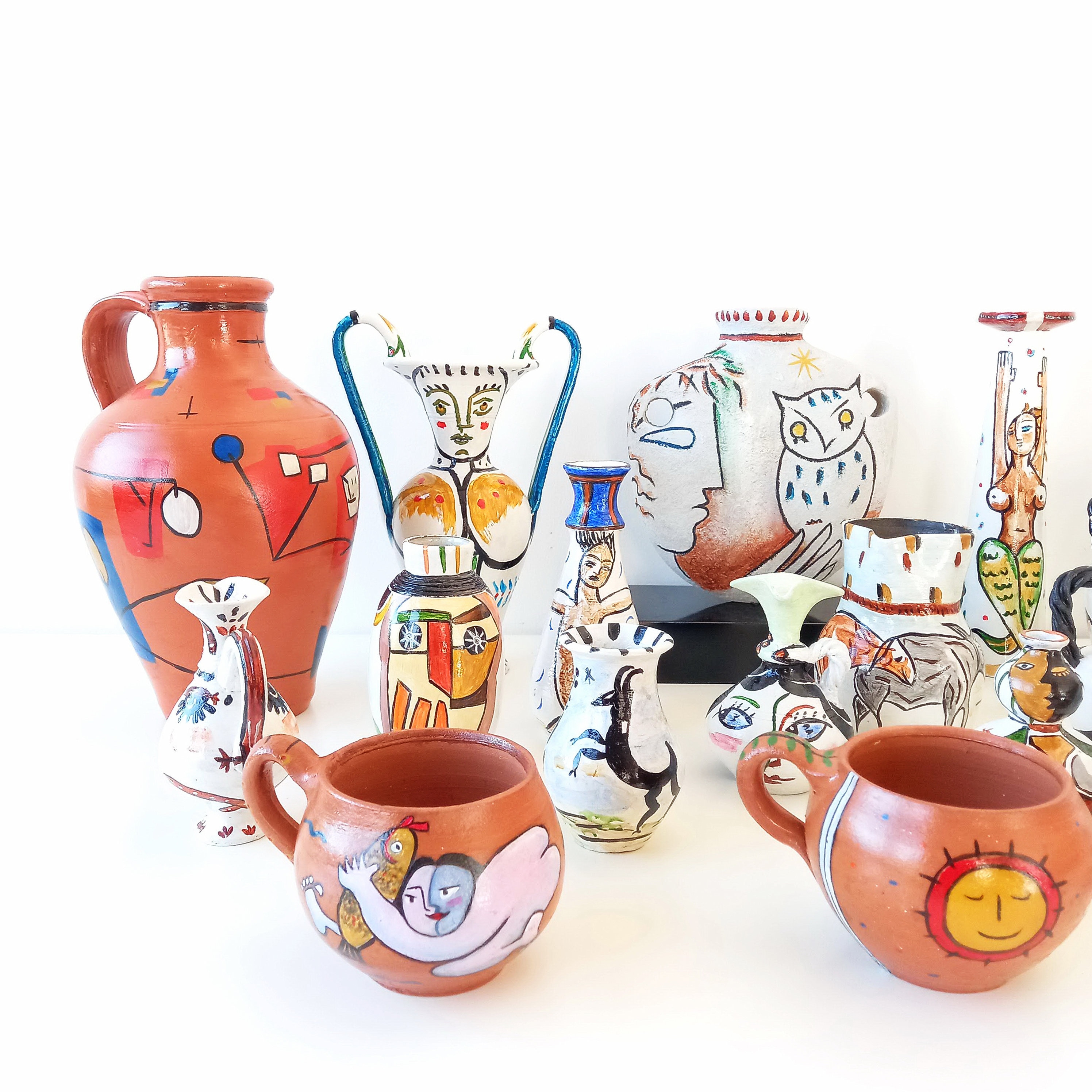 Modernist Falcon Ceramic: A Unique Hand-painted Masterpiece ...