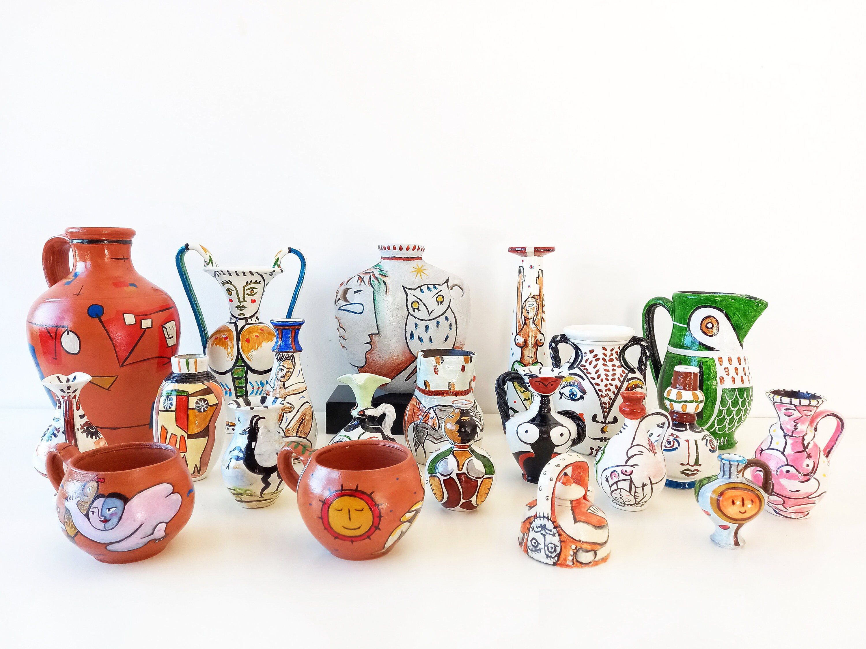 Modernist Falcon Ceramic: A Unique Hand-painted Masterpiece ...