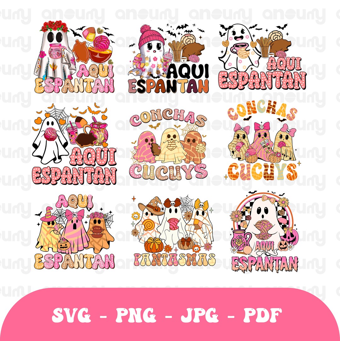 Mexican Ghost Png Svg Bundle, Creepy Conchita Era Png, Conchas and ...
