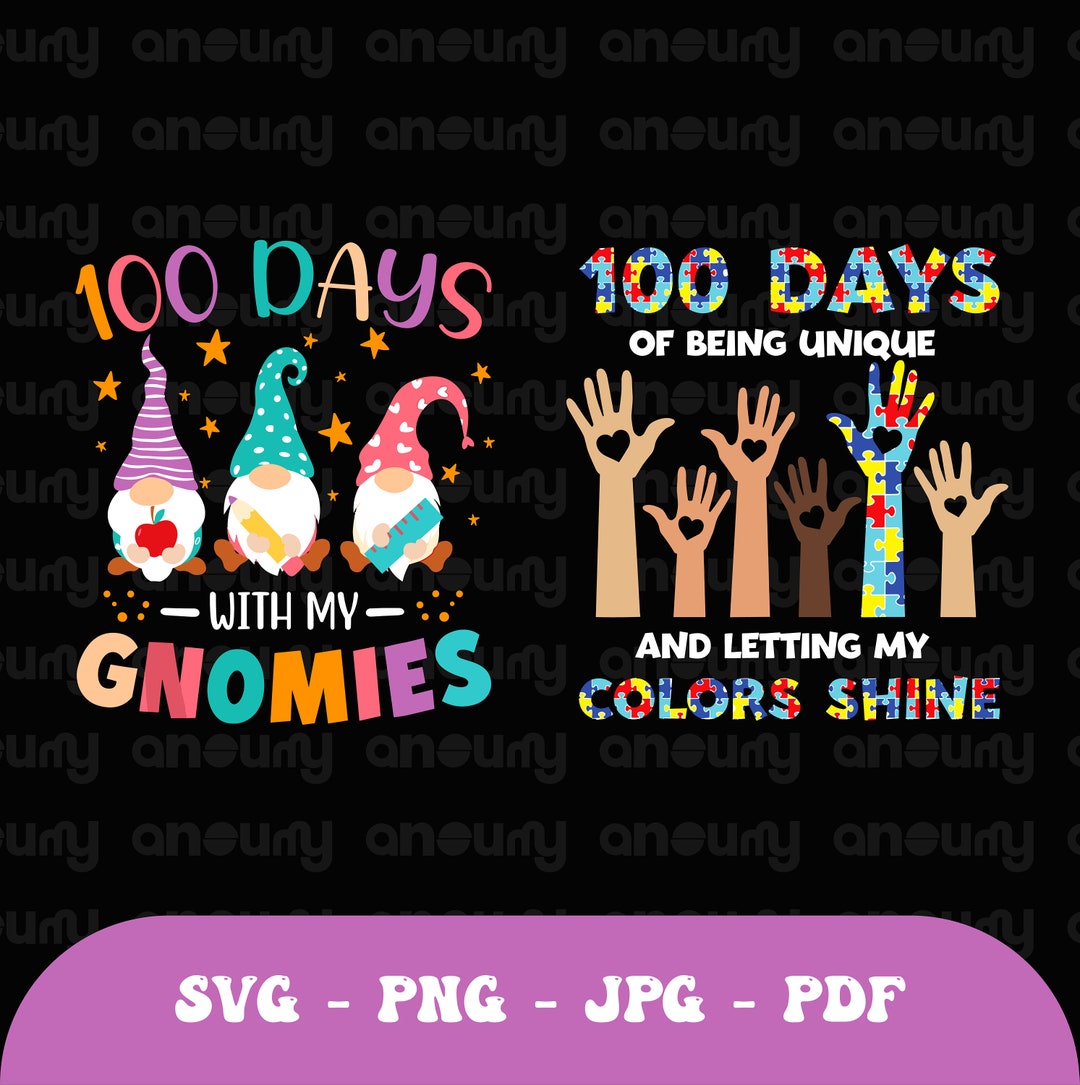 100 Days of Being Unique and Letting Png, Svg 100 Days of Embracing ...