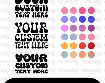 Custom Wavy Stacked Svg Png, Custom Wavy Text Svg, Personalized Text ...