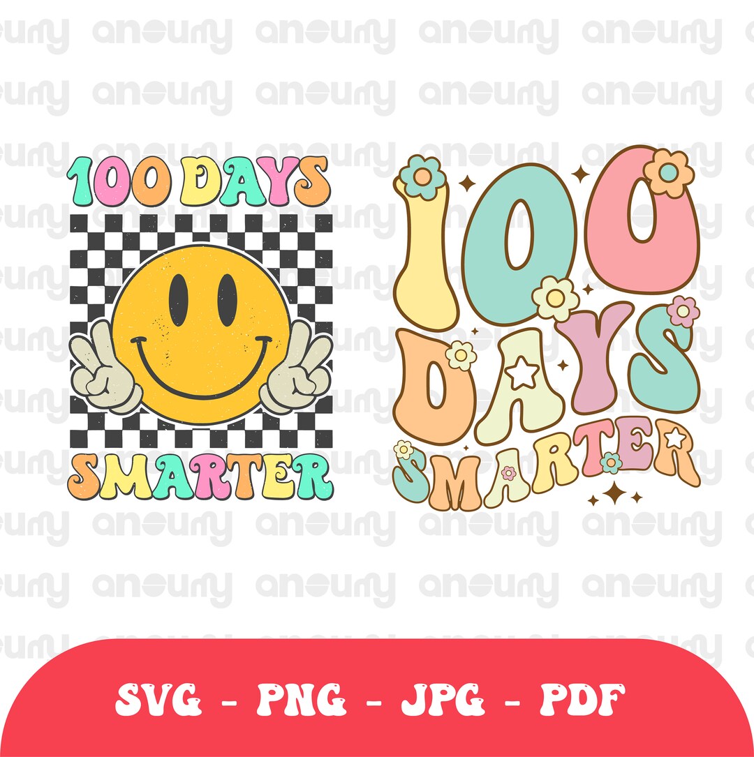100th Days of School Png Svg, Happy 100 Days of School Smile Face Png ...