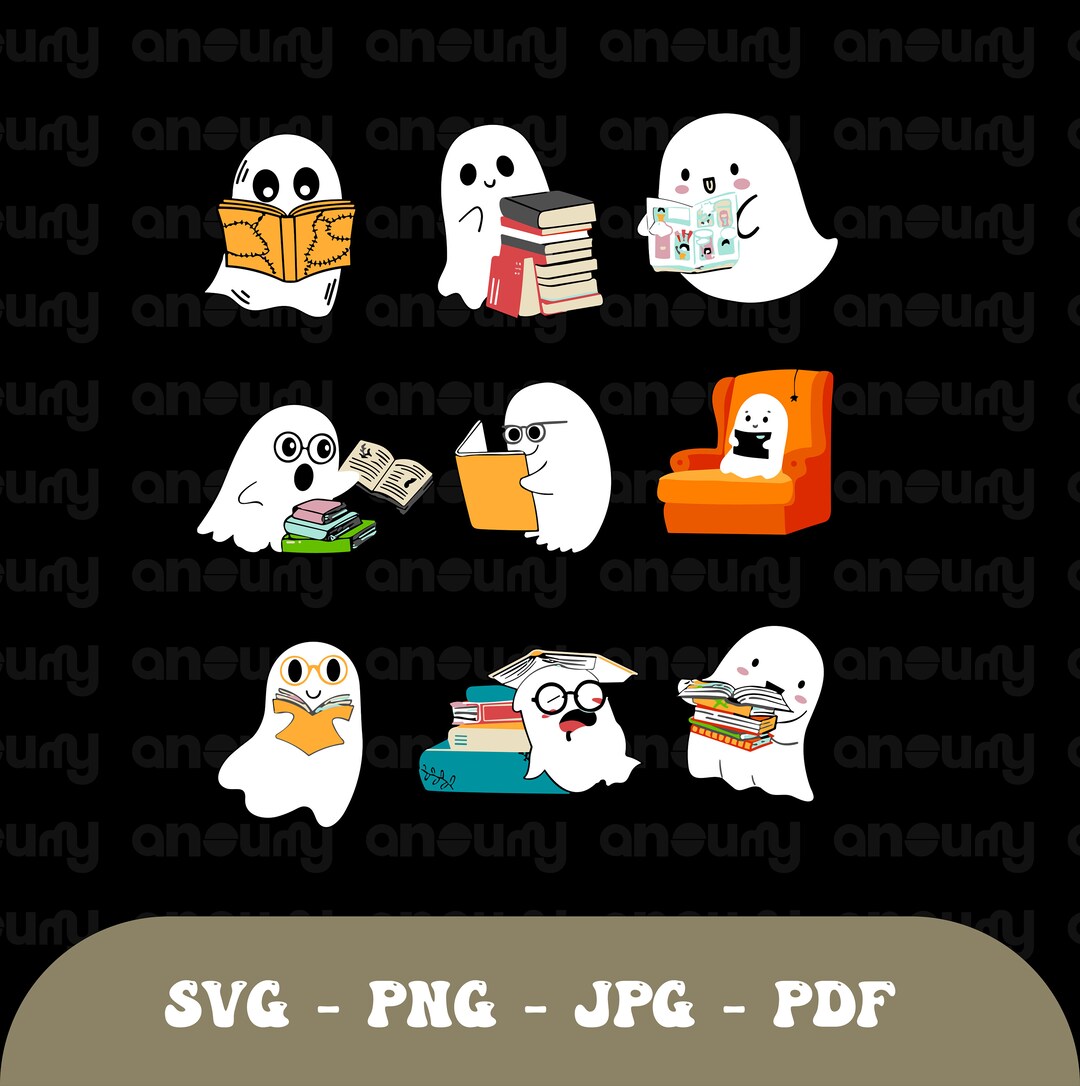 Ghost Read Book Png, Teacher Png, Librarian Png, Book Lover Png ...