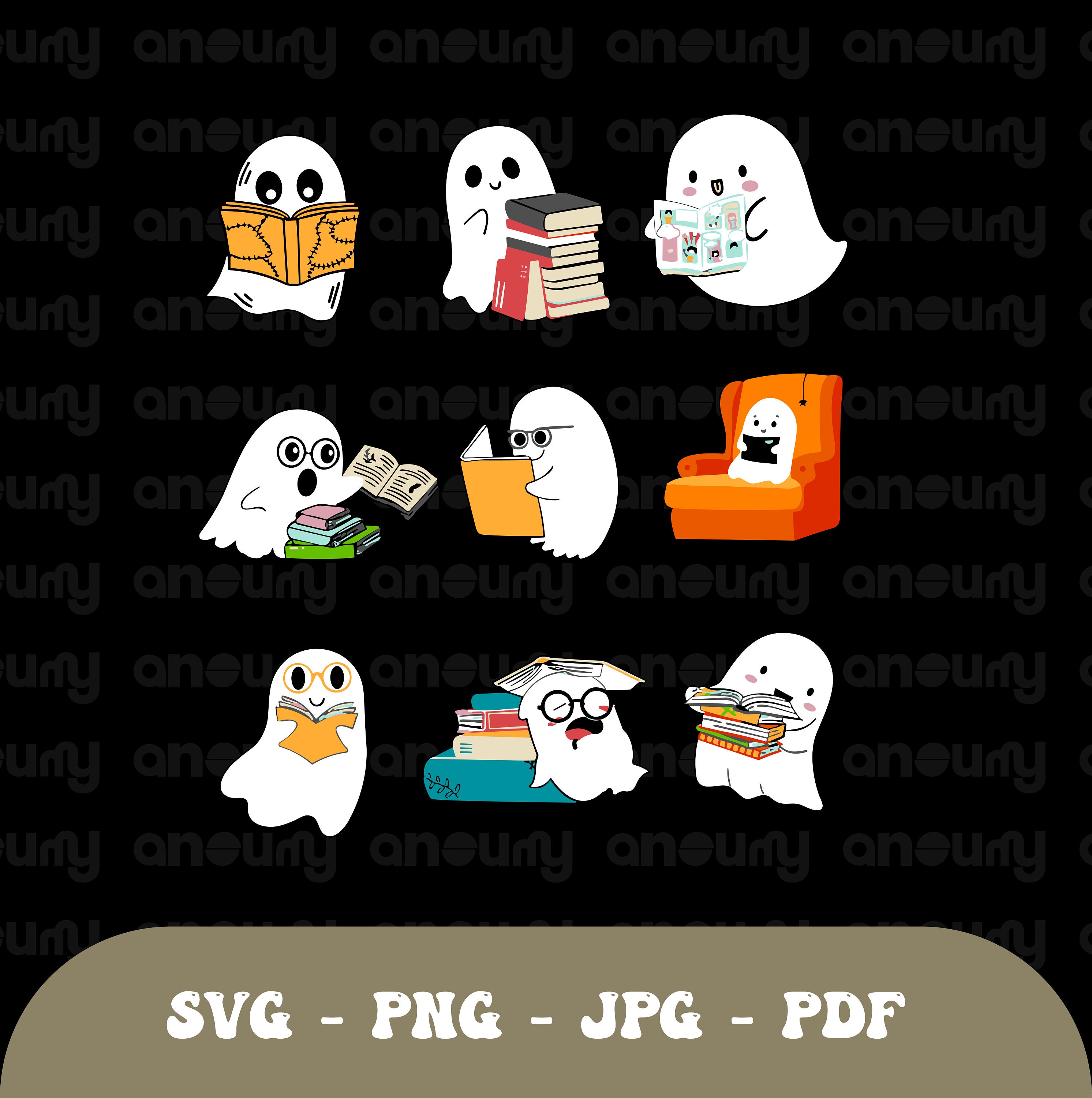 Ghost Read Book Png, Teacher Png, Librarian Png, Book Lover Png ...