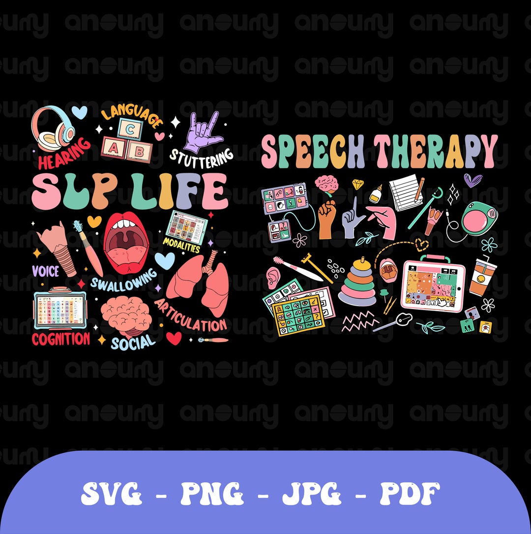 Speech Therapy SLP Speech Language Pathologist PNG SVG Digital Files - Etsy