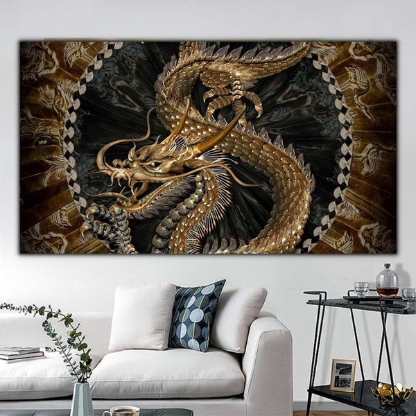 Japanese Chinese Dragon Wall Art - Etsy