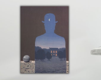 Mirror Face Moon House Face by Magritte, Magritte Rene Wall Art, Rene ...