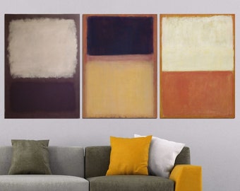 Mark Rothko Set of 3 Prints, Mark Rothko Canvas Wall Art, Mark Rothko ...