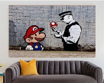 Banksy Super Mario Graffiti Print - Etsy