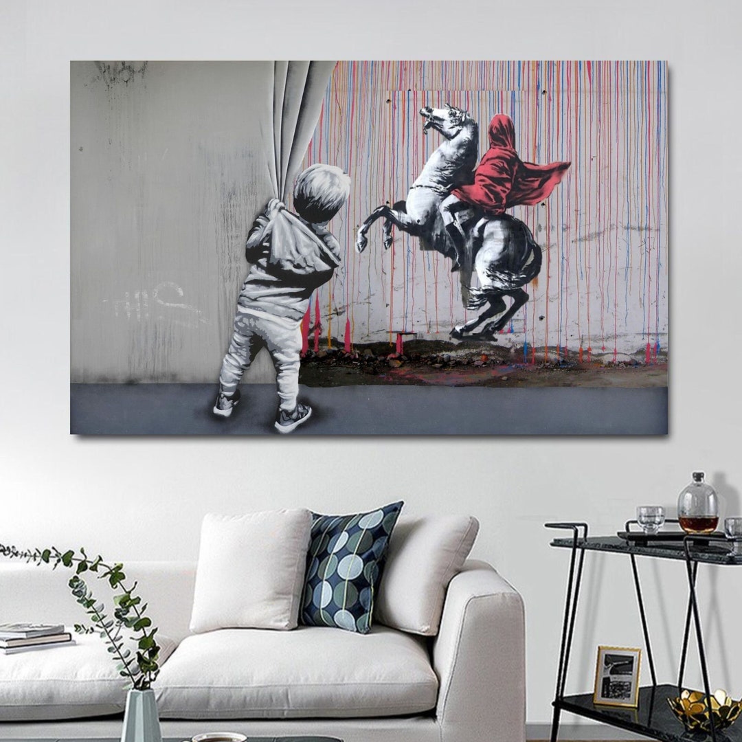 Banksy Behind the Curtain Wall Art, Napoleon by Banksy Canvas Print ...