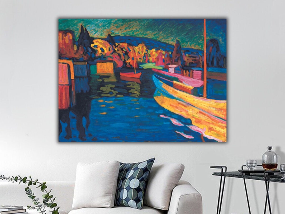 Autumn Landscape With Boats by Wassily Kandinsky Canvas Print ...