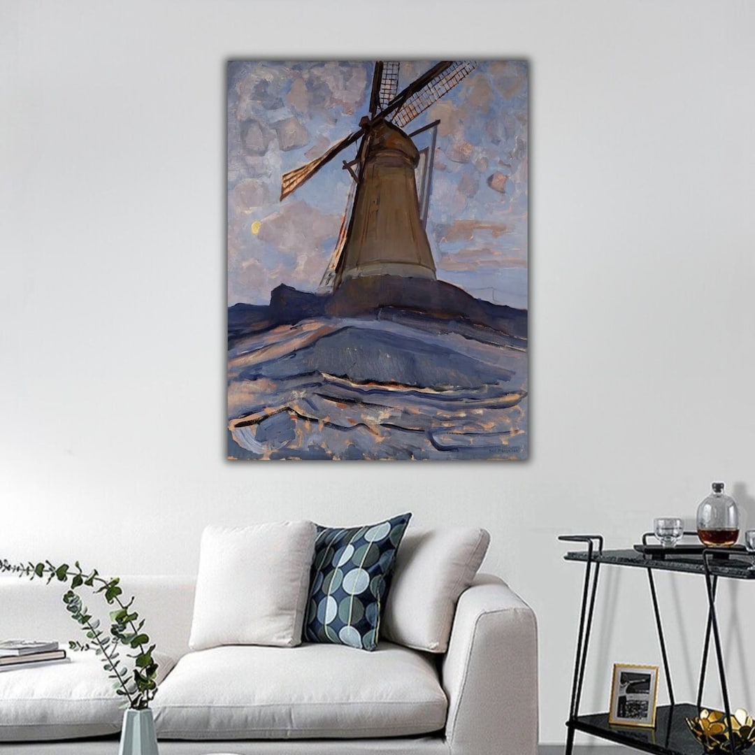 Windmill by Piet Mondrian Canvas Print, Piet Mondrian Canvas Wall Art ...