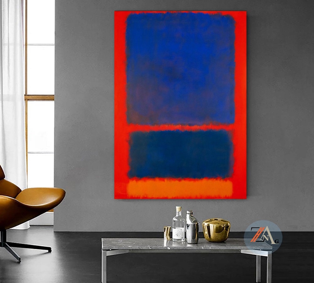 Mark Rothko 1961 Canvas Print Rothko Blue Orange Red Wall - Etsy