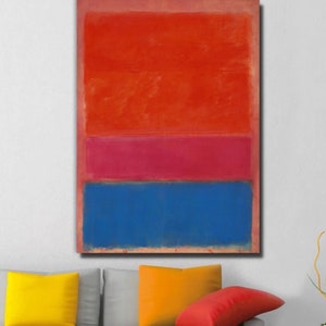 Mark Rothko Set of 3 Wall Decor, Rothko Blue Over Red, Mark Rothko ...