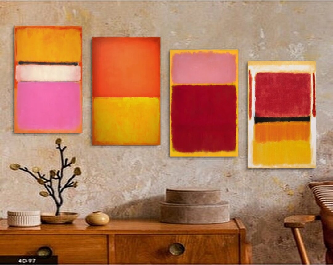 Mark Rothko Set of 4 Canvas Prints, Mark Rothko Wall Art, Mark Rothko ...