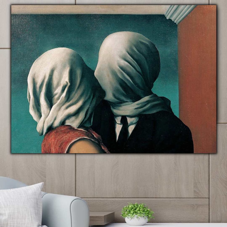 Rene Magritte the Lovers Wall Art, the Lovers Canvas Print, Rene ...