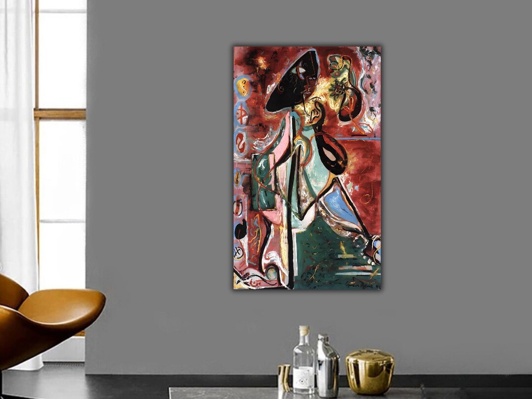 The Moon Woman Wall Art, Jackson Pollock Canvas Print, Pollock Abstract ...