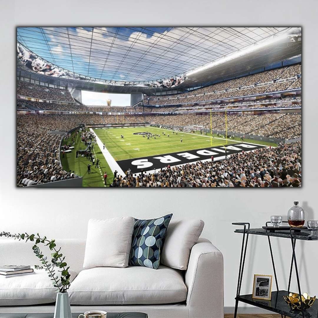 Raiders Bleachers View Stadium Canvas Wall Art, Las Vegas Raiders ...