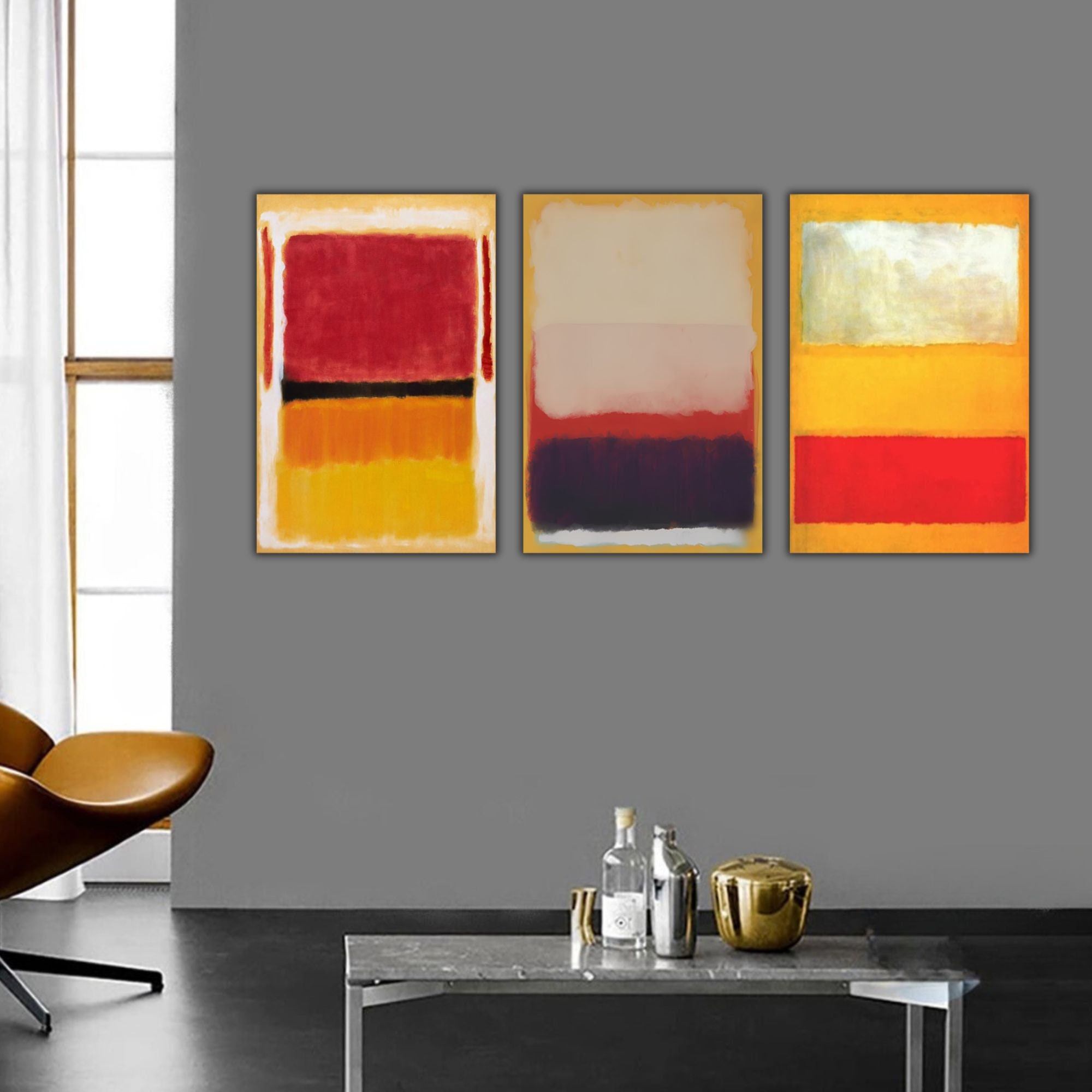 Set of 3 Mark Rothko Canvas Print, Mark Rothko Wall Arts, Mark Rothko ...