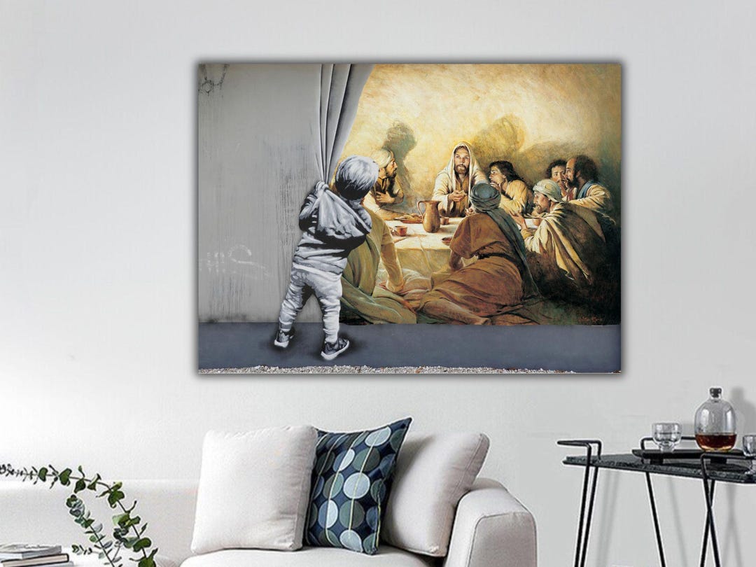 Banksy Behind the Curtain Last Supper Wall Art, Christian Canvas Art ...