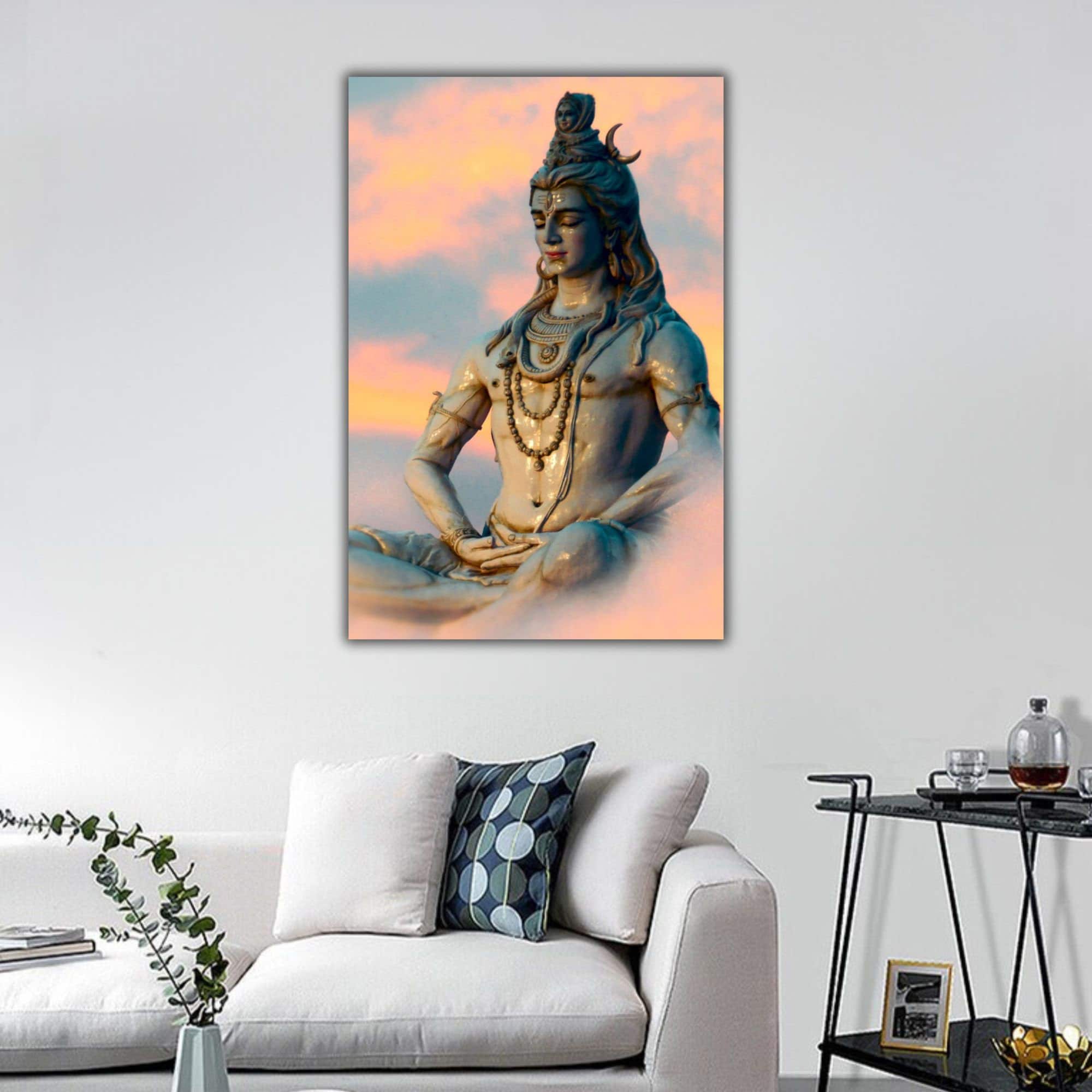 God Shiva Canvas Wall Art, Hindu Gods Wall Decor, Spiritual Canvas Art ...