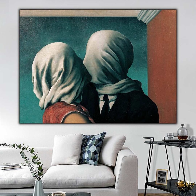 Rene Magritte the Lovers Wall Art, the Lovers Canvas Print, Rene ...