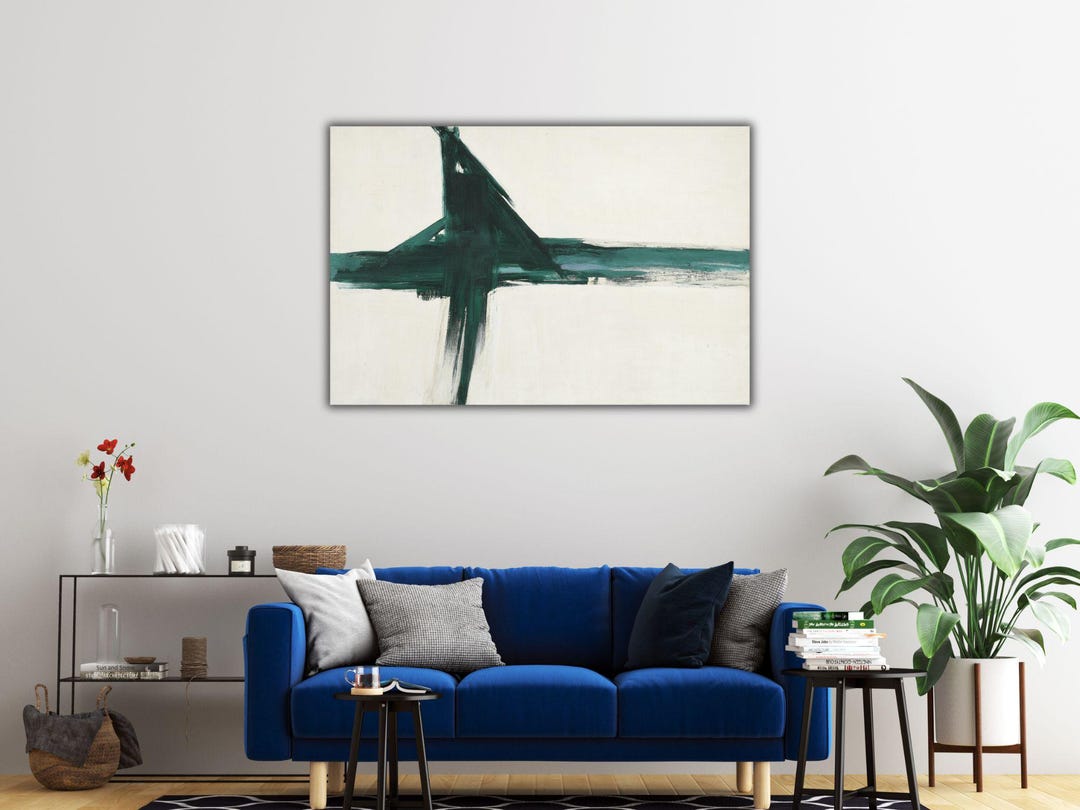 Franz Kline Green Cross Wall Art, Franz Kline Wall Decor, Kline Canvas ...