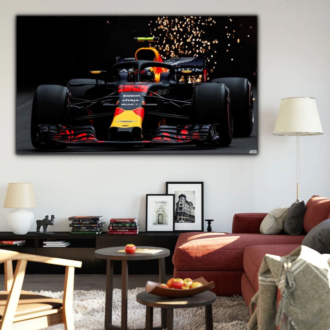 F1 Redbull Racing Car Art Print, Max Verstappen Canvas Print, Redbull ...
