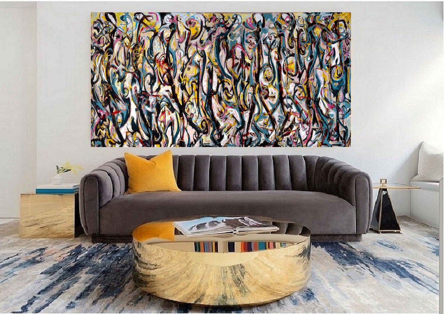 Pollock Mural Wall Art Mural 1943 Print Jackson Pollock - Etsy