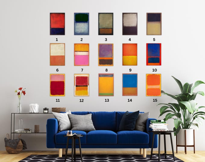 Hand Painted Blue on Blue Rothko Inspired Abstract Color Field Painting ...