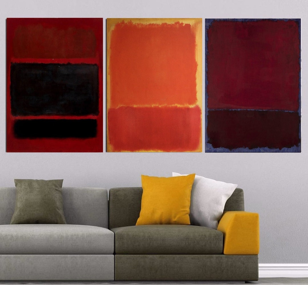 Mark Rothko Set of 3 Prints, Mark Rothko Canvas Wall Art, Mark Rothko ...