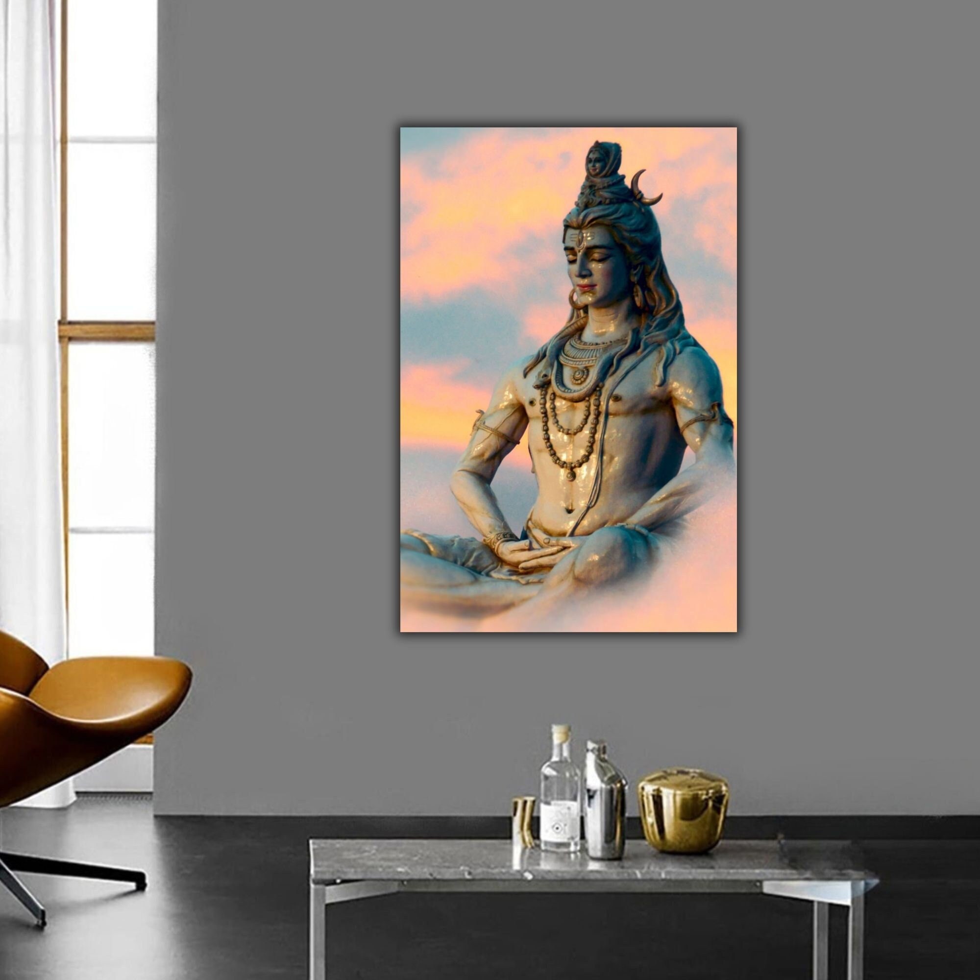 God Shiva Canvas Wall Art, Hindu Gods Wall Decor, Spiritual Canvas Art ...