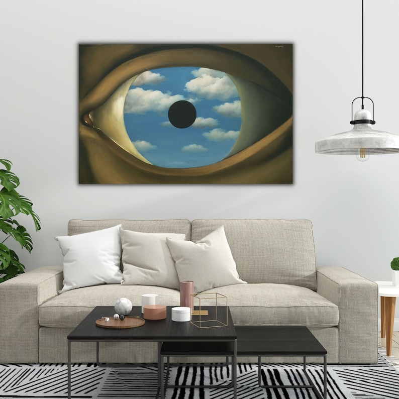 The False Mirror by Rene Magritte, Eye Gift Decor, Rene Magritte Canvas ...