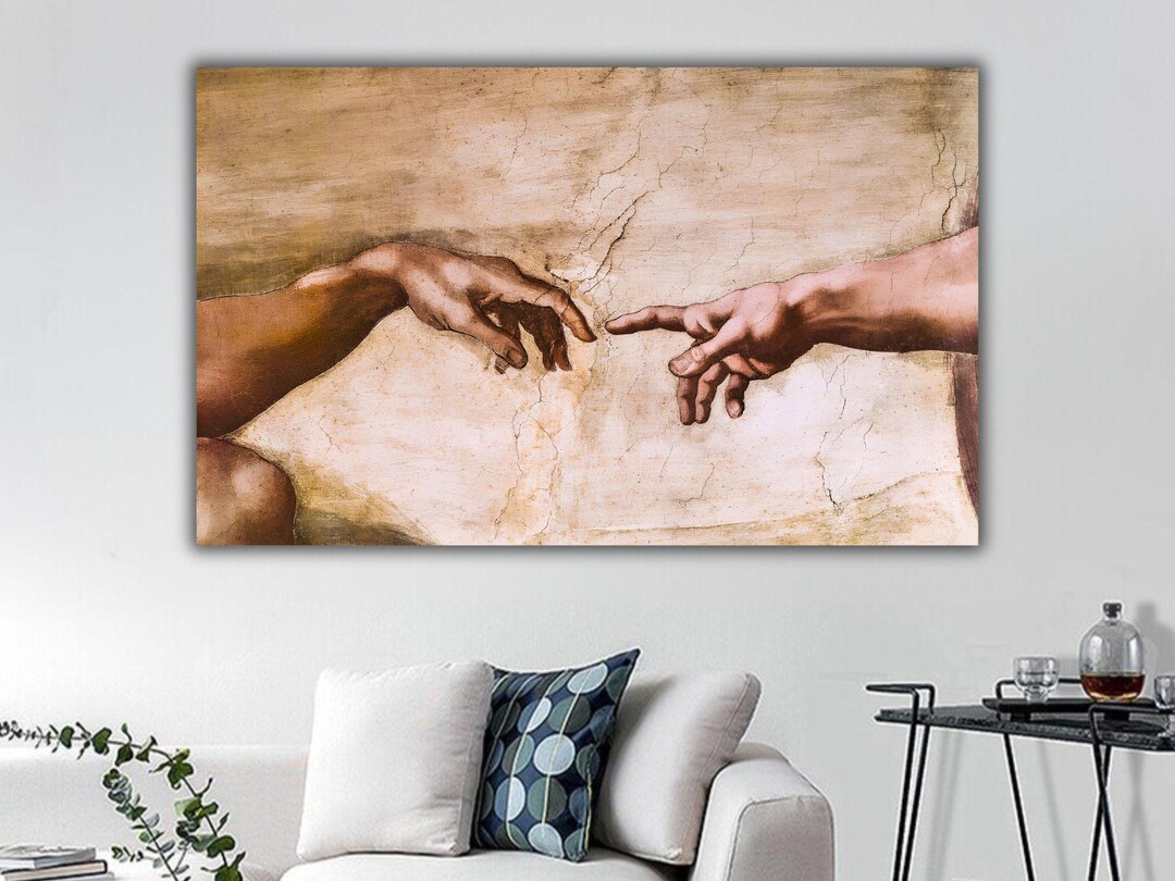 The Creation of Adam Canvas Print: Michelangelo Wall Art - Etsy