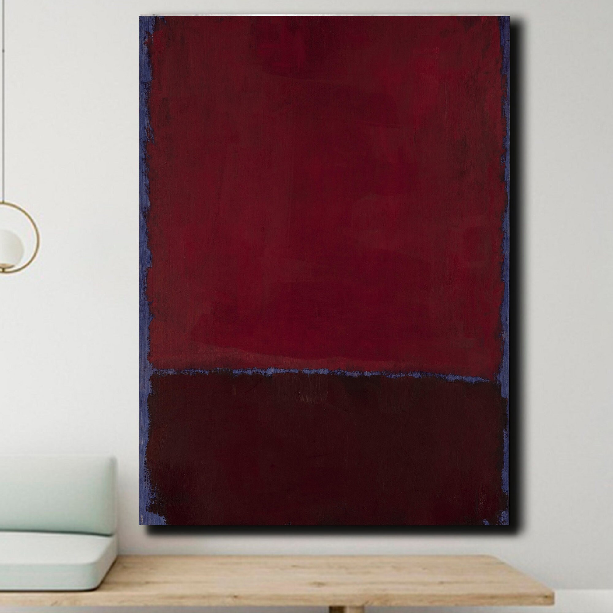 Red and Burgundy Over Blue 1969 Print, Mark Rothko Canvas Print, Rothko ...