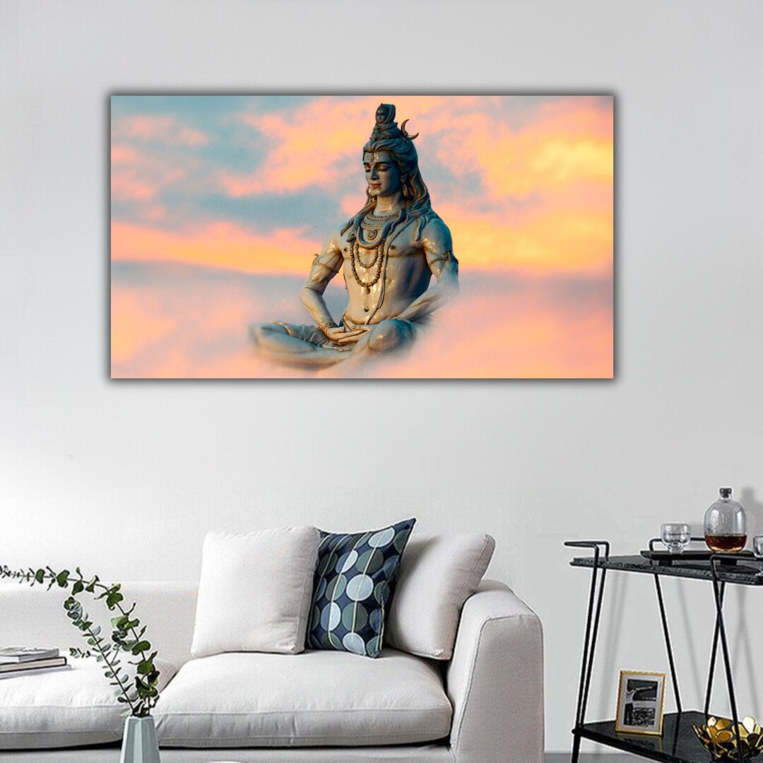 God Shiva Canvas Print, Hindu Gods Wall Decor, Spiritual Canvas Art ...