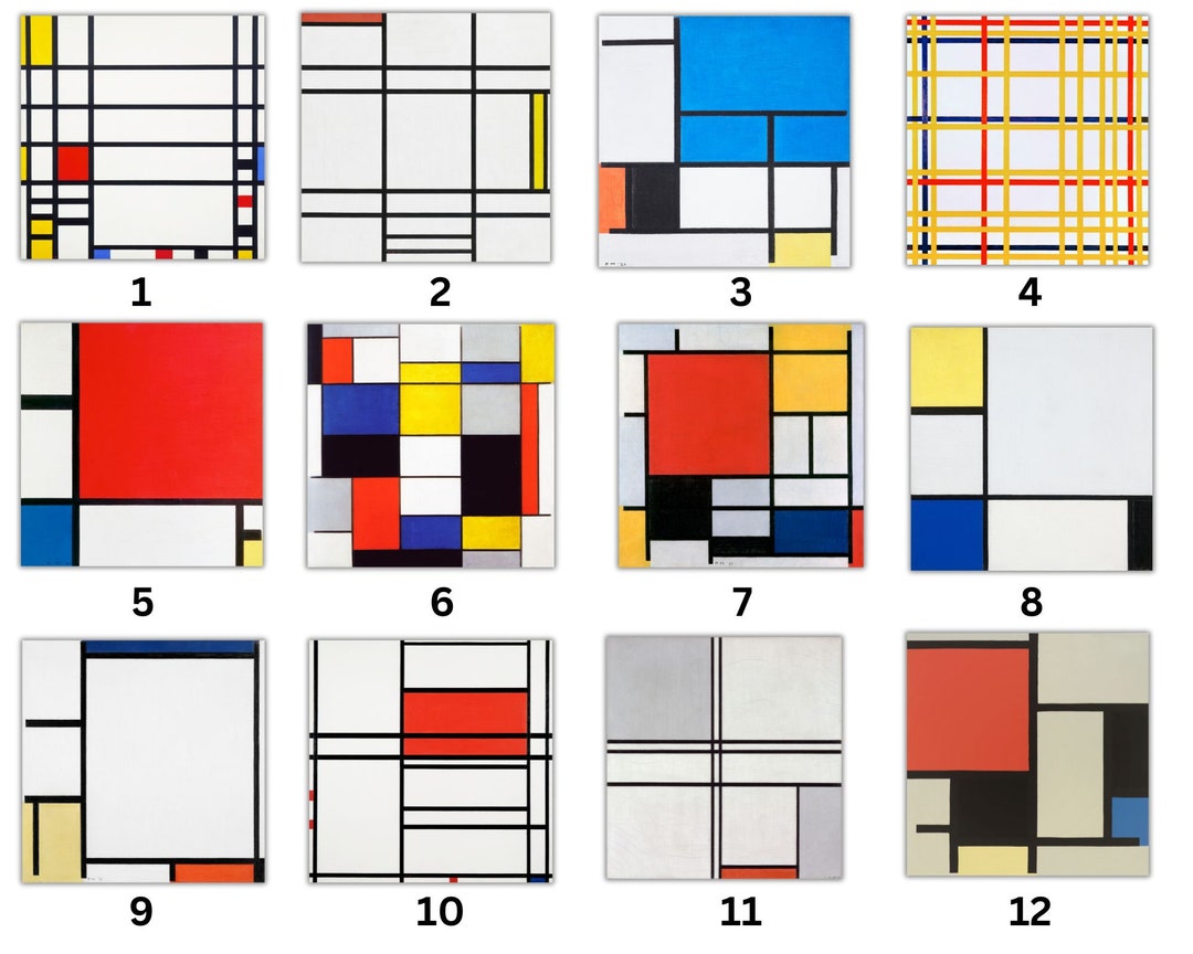 Choose One of From Mondrian Artworks, Custom Piet Mondrian Composition ...